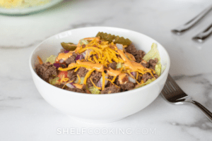 Cheeseburger Bowls Ready In 15 Minutes - Shelf Cooking